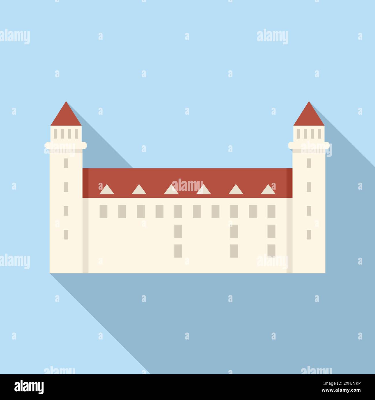 Majestic medieval castle with towers and a red roof, embodying history ...