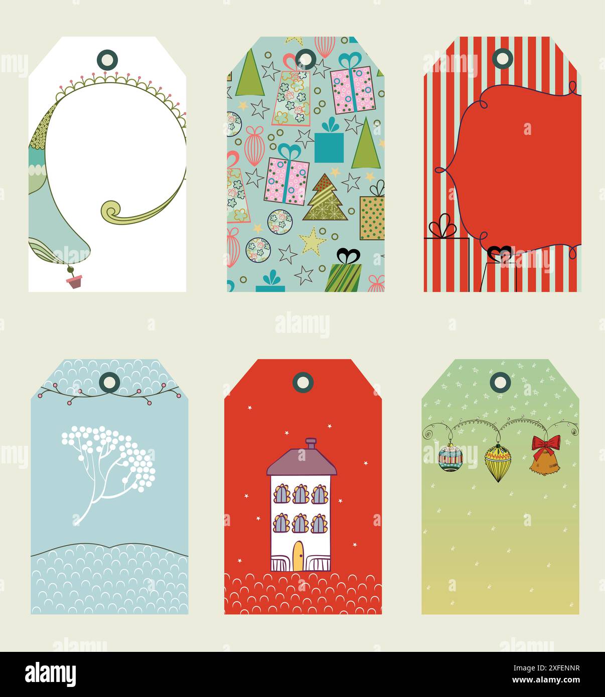 Merry Christmas and Happy New Year tags. Christmas gift tags Stock ...