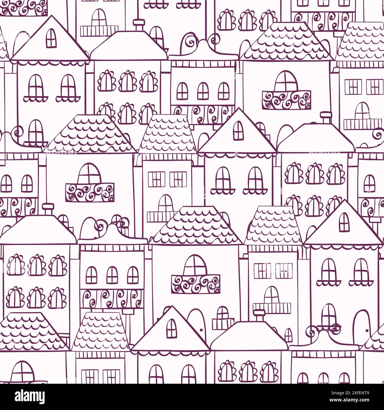 seamless pattern with architecture. Art vector background Stock Vector ...