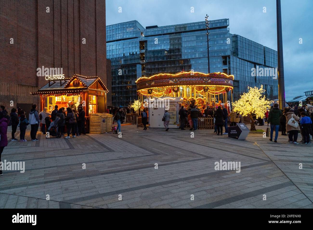Christmas Celebrations at Battersea Power Station, London Stock Photo ...