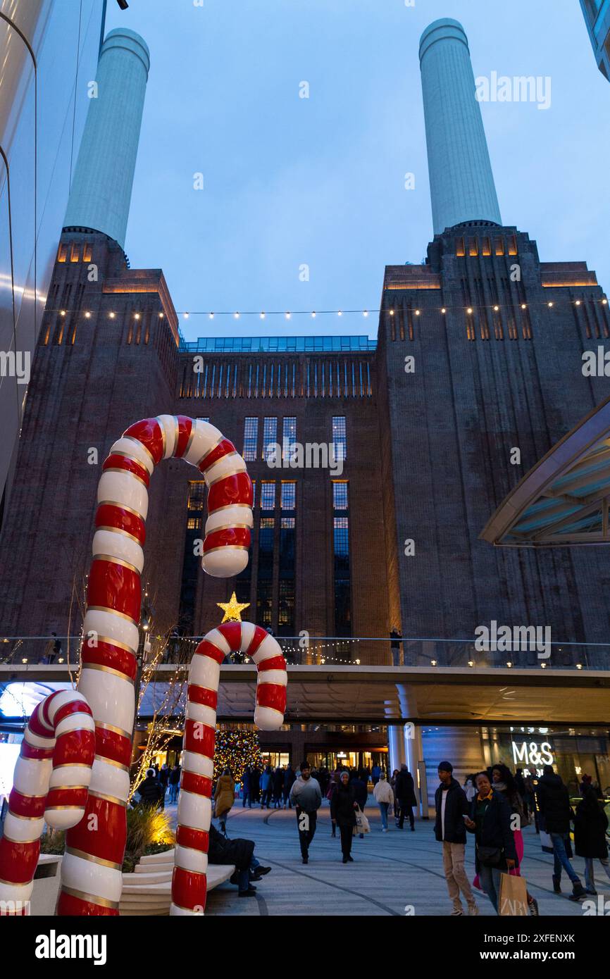 Christmas Celebrations at Battersea Power Station, London Stock Photo ...