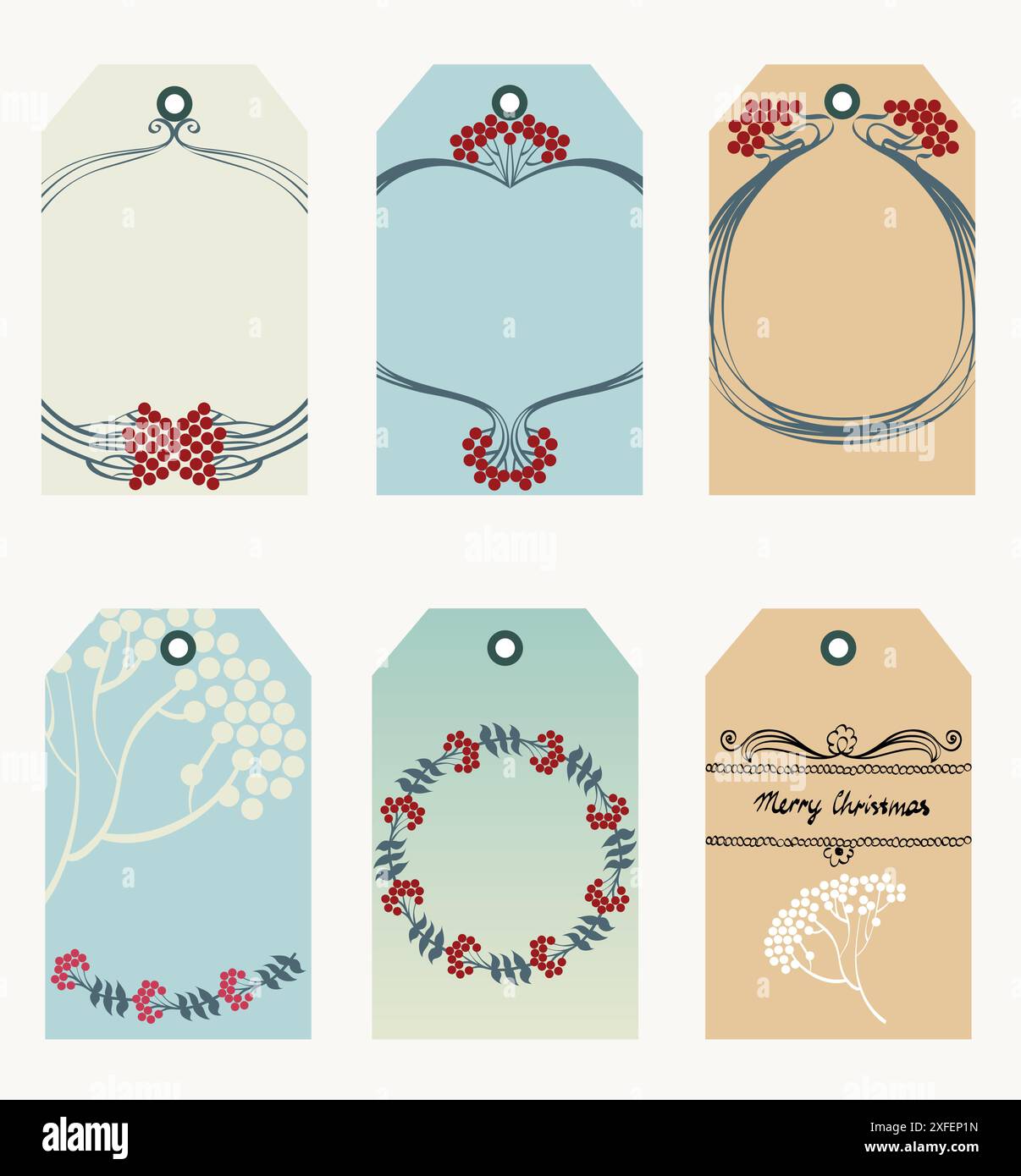 Merry Christmas and Happy New Year tags. Christmas gift tags Stock ...