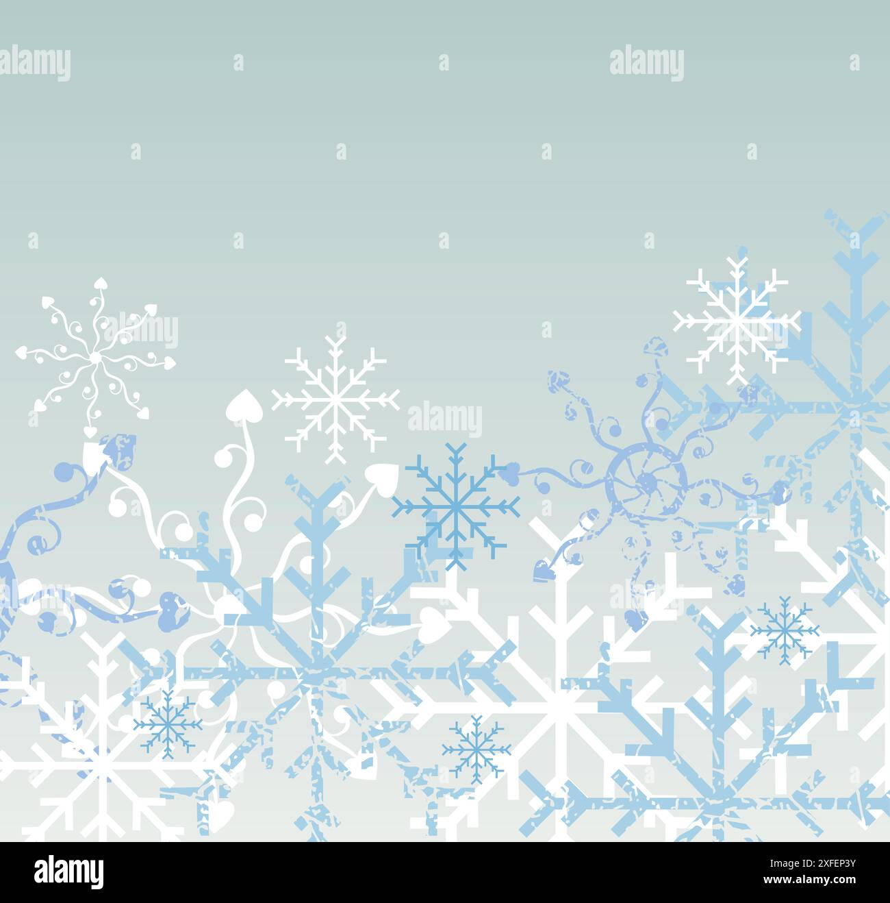 Abstract Winter Background with beautiful blue and white snowflakes Stock Vector Image & Art - Alamy