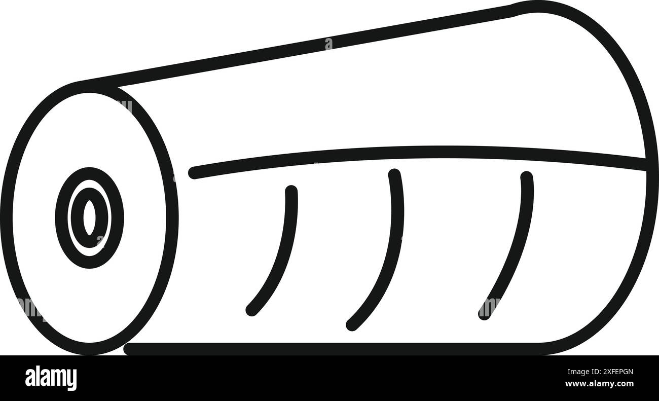 Line drawing of a roll of paper, symbolizing printing, paper industry ...