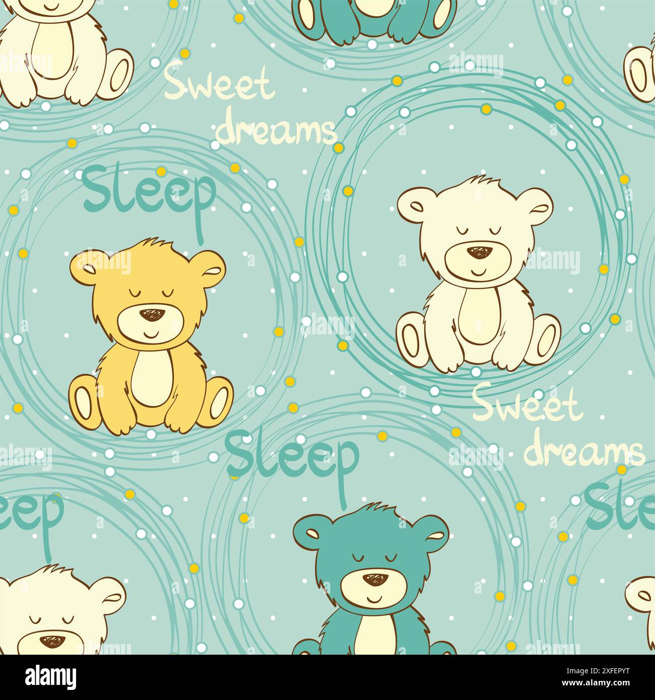 Baby sleeping teddy bear Stock Vector Images - Alamy