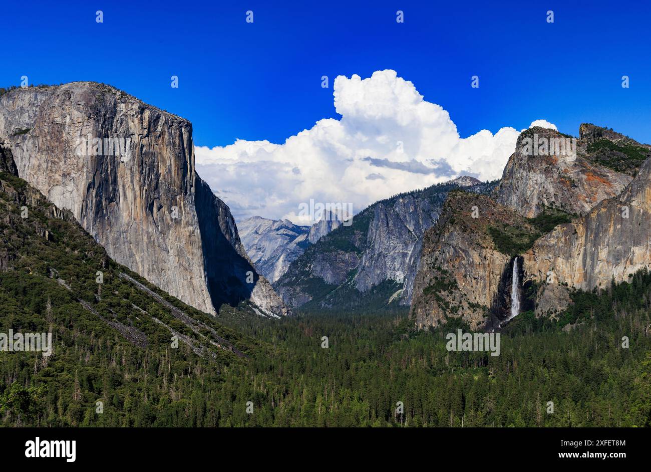 The is a view of Yosemite Valley from the Tunnel View Overlook in ...
