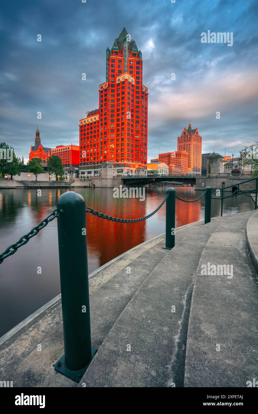 Milwaukee, Wisconsin, USA. Cityscape image of downtown Milwaukee ...