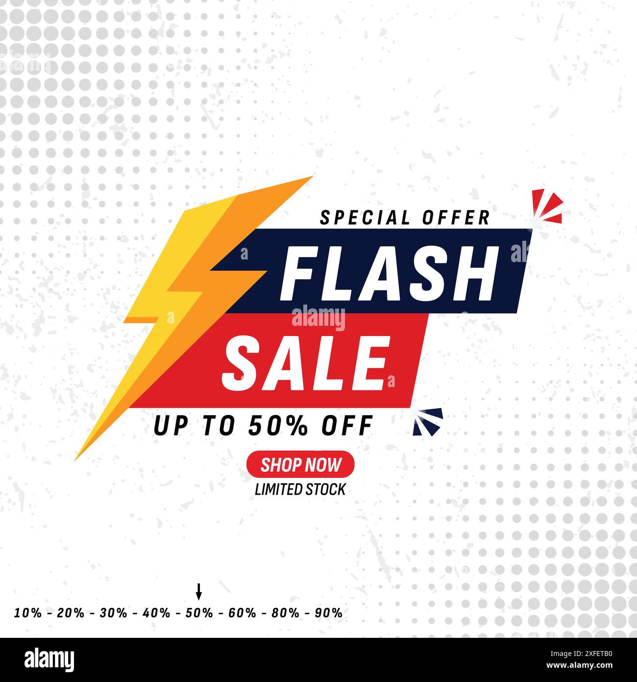 Flash Sale Shopping Poster or banner with Flash icon and 3D text on ...
