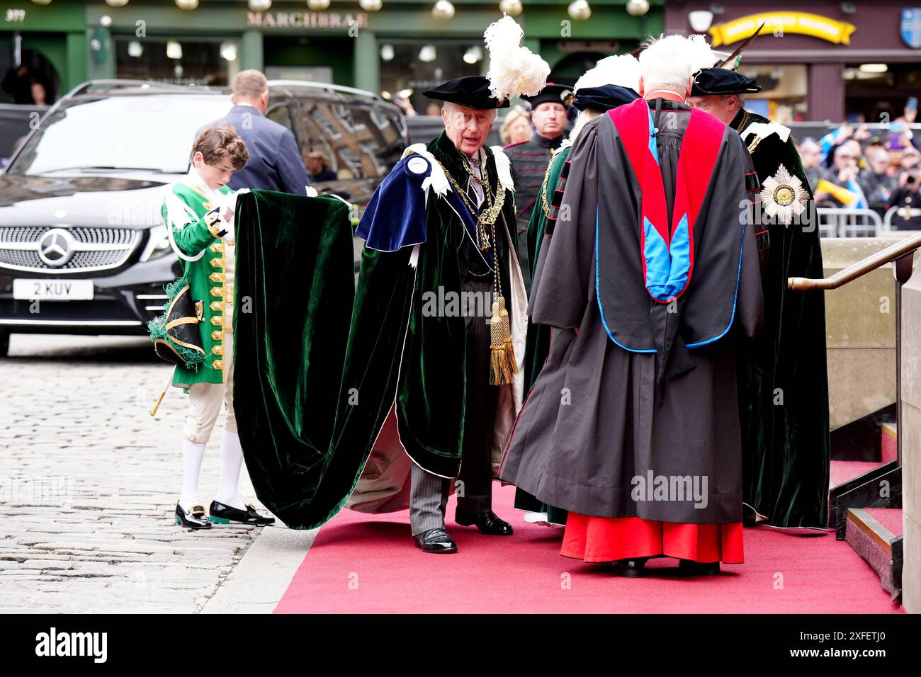 King Charles III arrives for the Order of the Thistle Service at St ...
