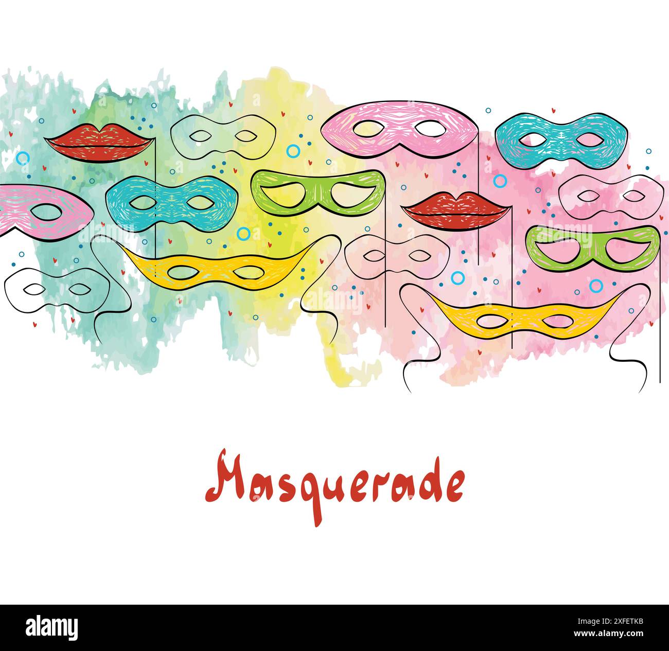 Hand drawn festive background with carnival objects Stock Vector Image ...