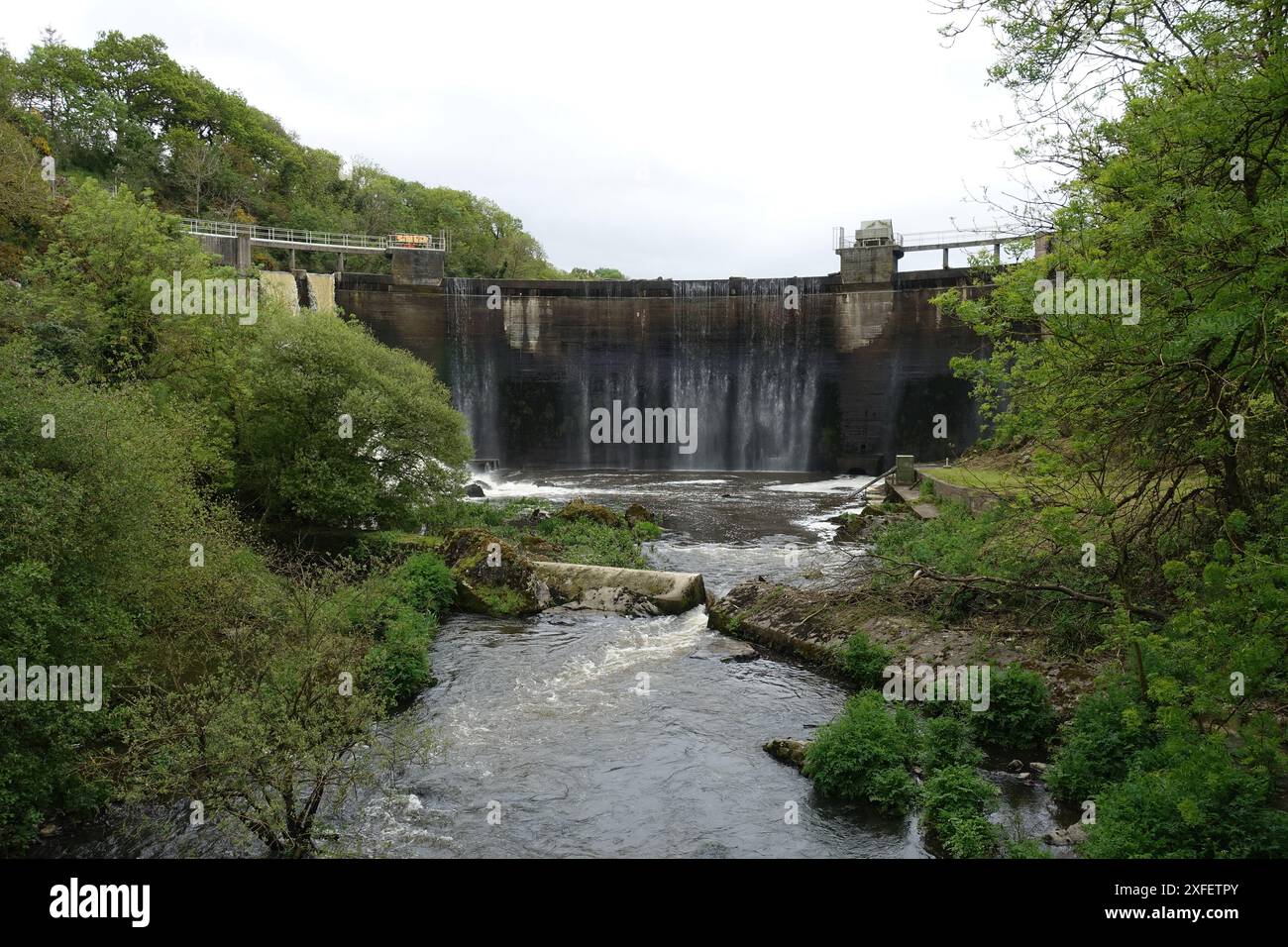 concrete wall Barrage du Pont Rolland, France, Brittany, Hillion Stock ...