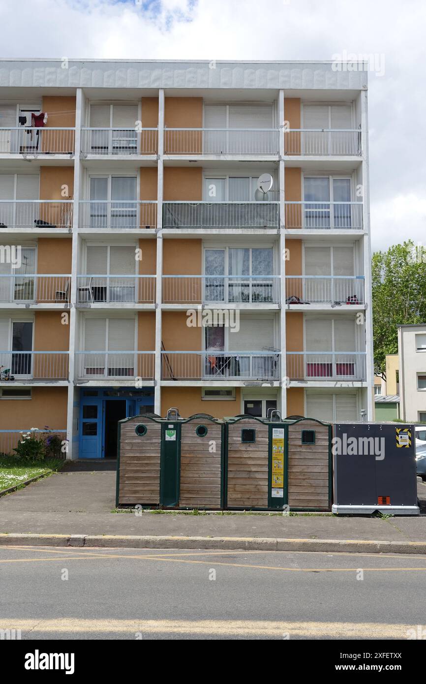 tenement block, social housing and social hotspot, France, Brittany ...