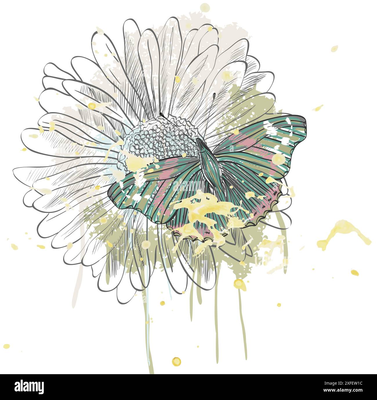 Paper daisy background Cut Out Stock Images & Pictures - Alamy