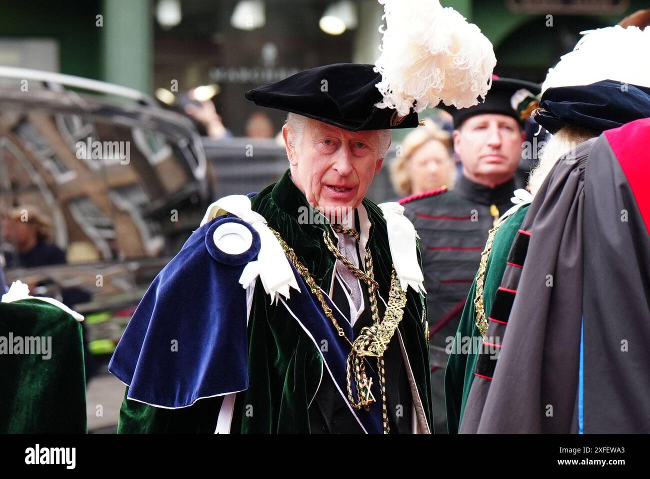 King Charles III arrives for the Order of the Thistle Service at St ...