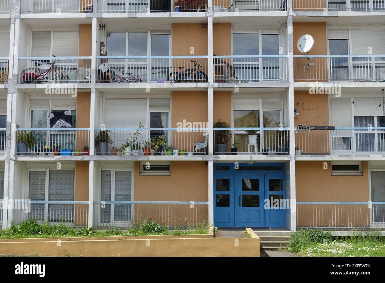 tenement block, social housing and social hotspot, France, Brittany ...