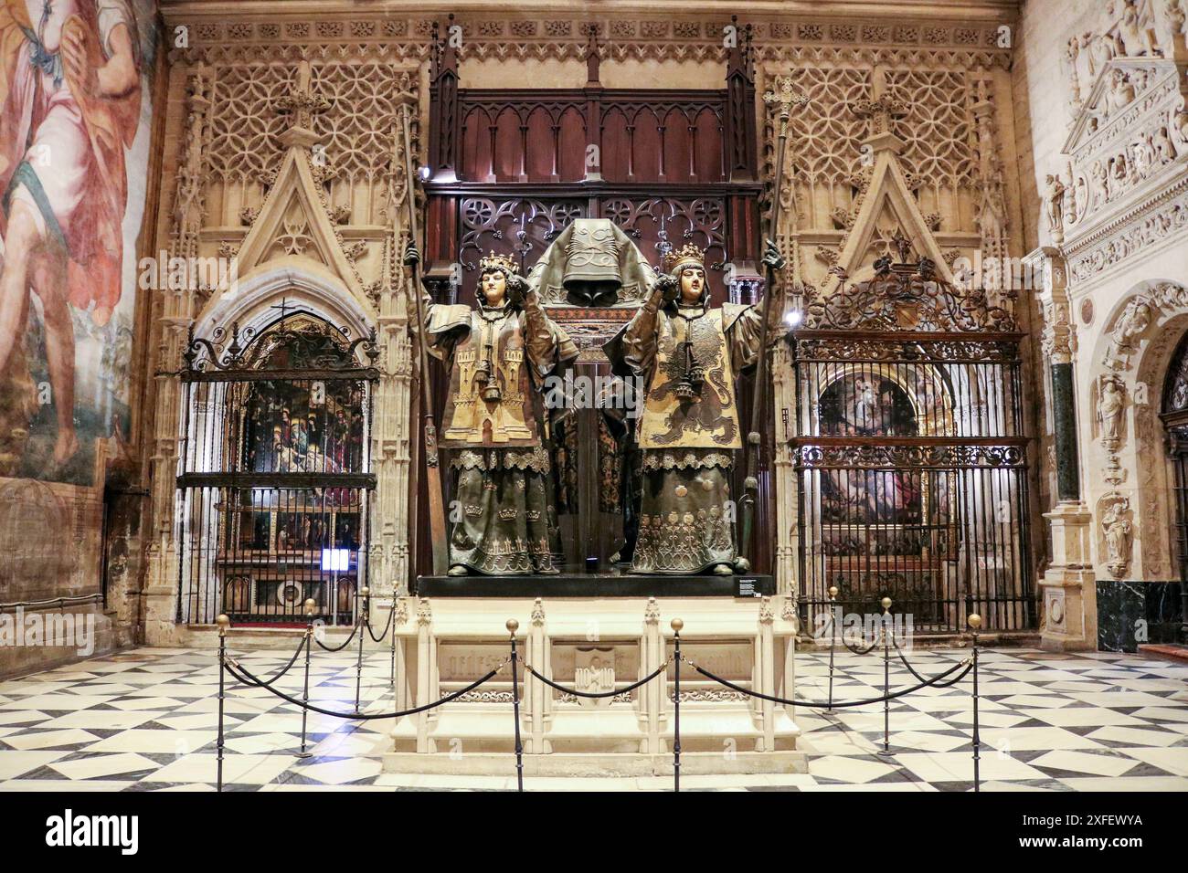 The Tomb of Christopher Columbus in the Seville Cathedral Stock Photo ...