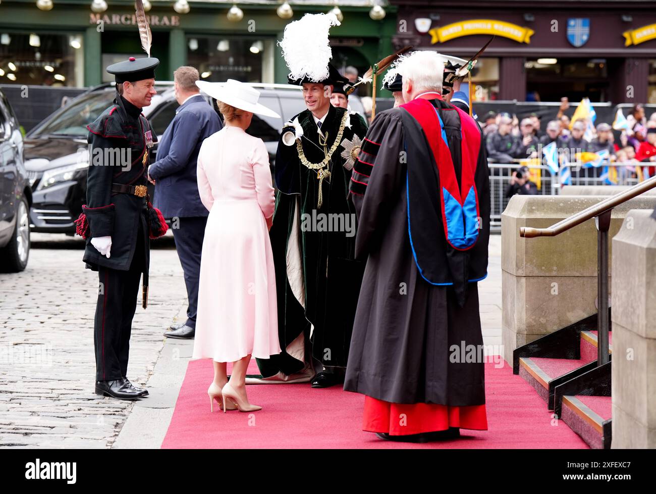 The Duke and Duchess of Edinburgh arrive for the Order of the Thistle ...