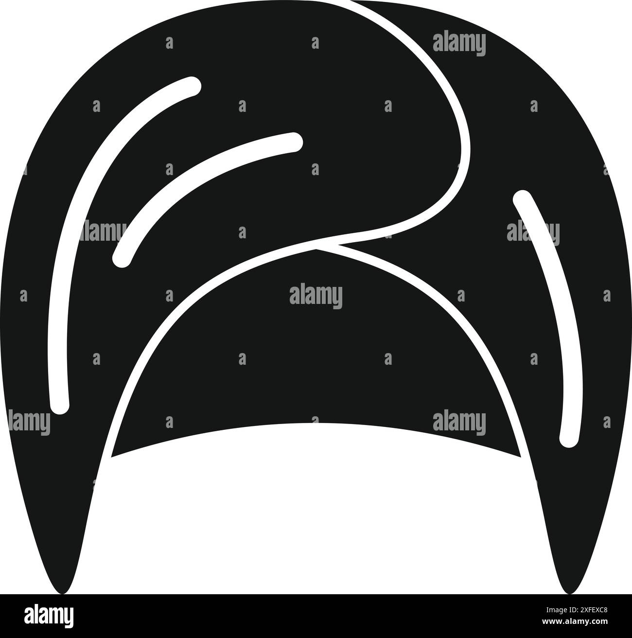 Black and white icon of a traditional indian turban, often worn by sikh ...