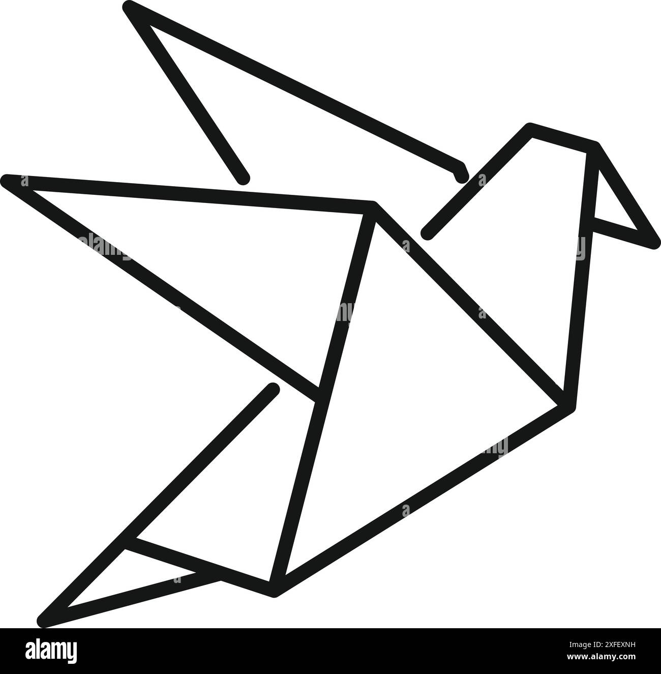 Stylized origami dove flapping its wings, symbolizing peace and freedom ...