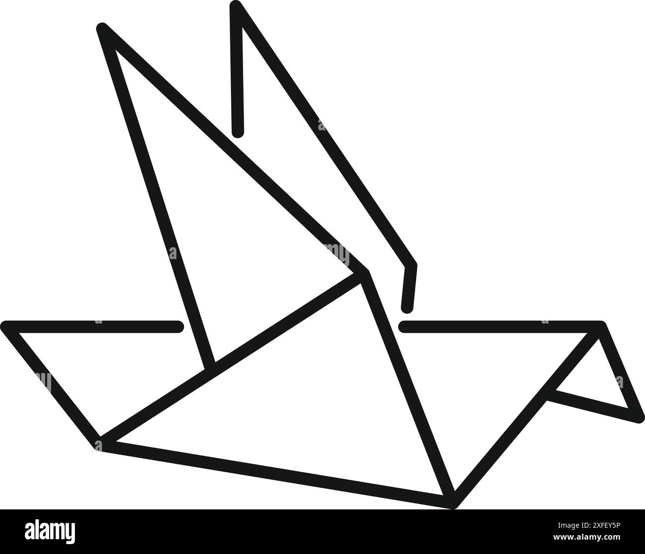 Origami bird line design Black and White Stock Photos & Images - Alamy