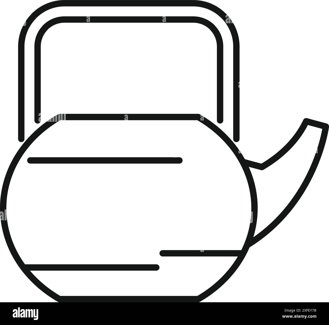 Simple line drawing of a kettle boiling water, perfect for representing ...