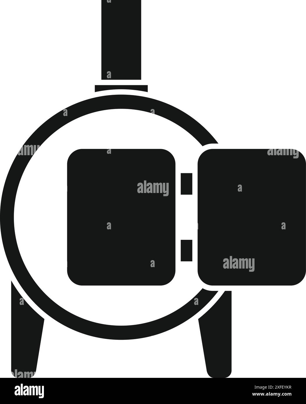 Round furnace with an open door, used for metalworking and other ...