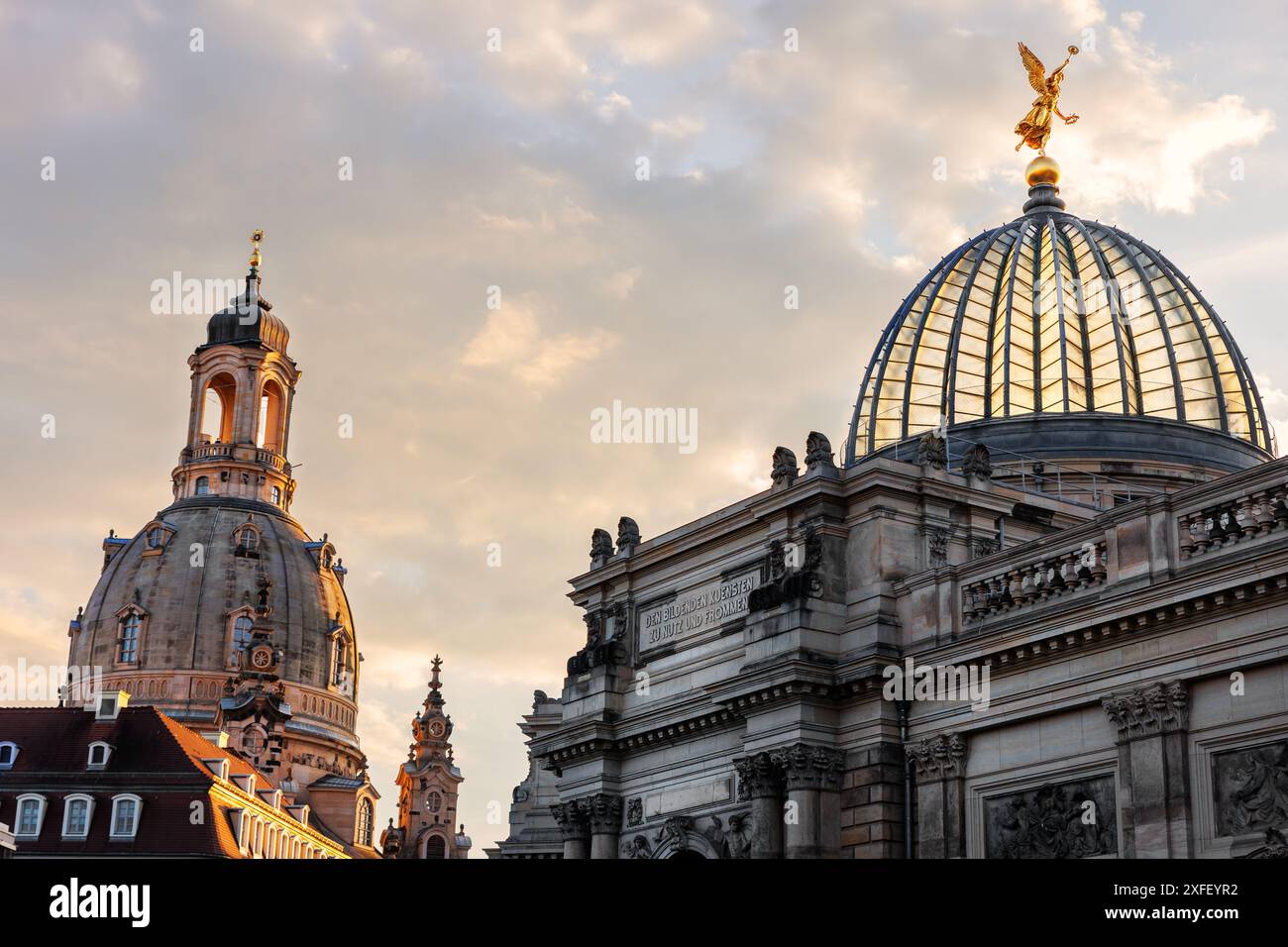 Dresden symbol scenic cityscape view Frauenkirche and Albertinum Fine ...