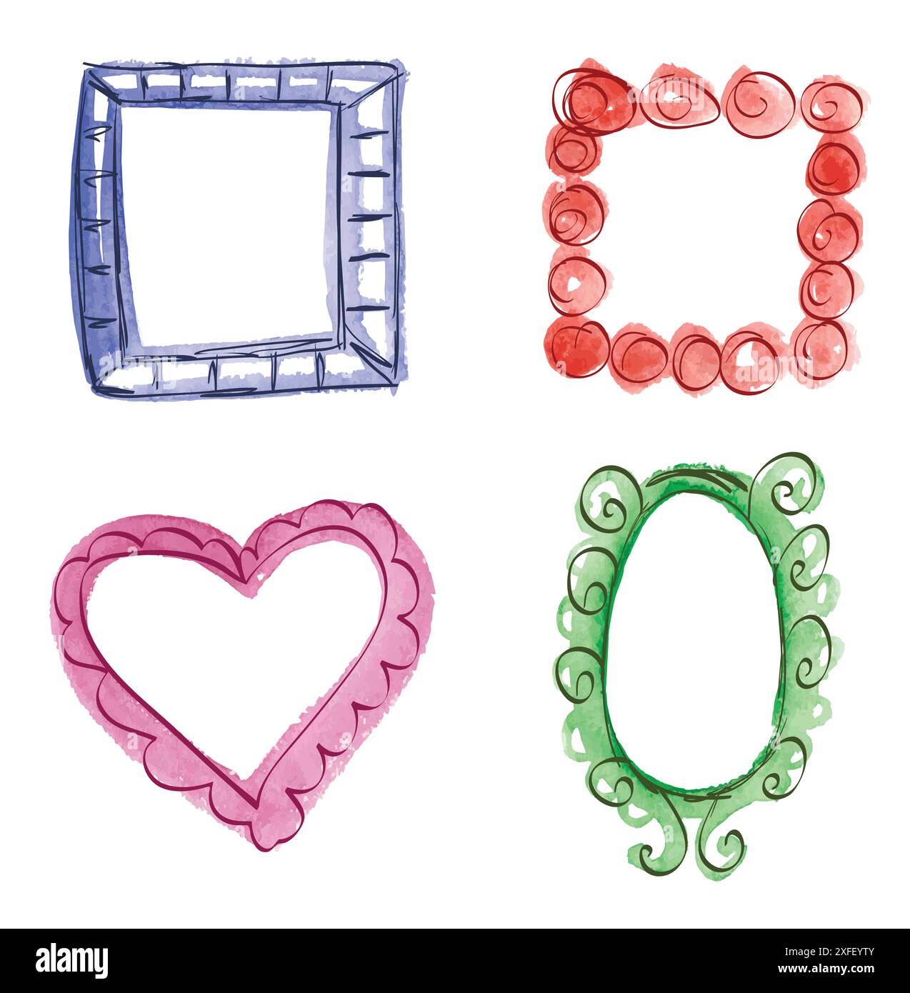 Set blue oval frames Stock Vector Images - Alamy