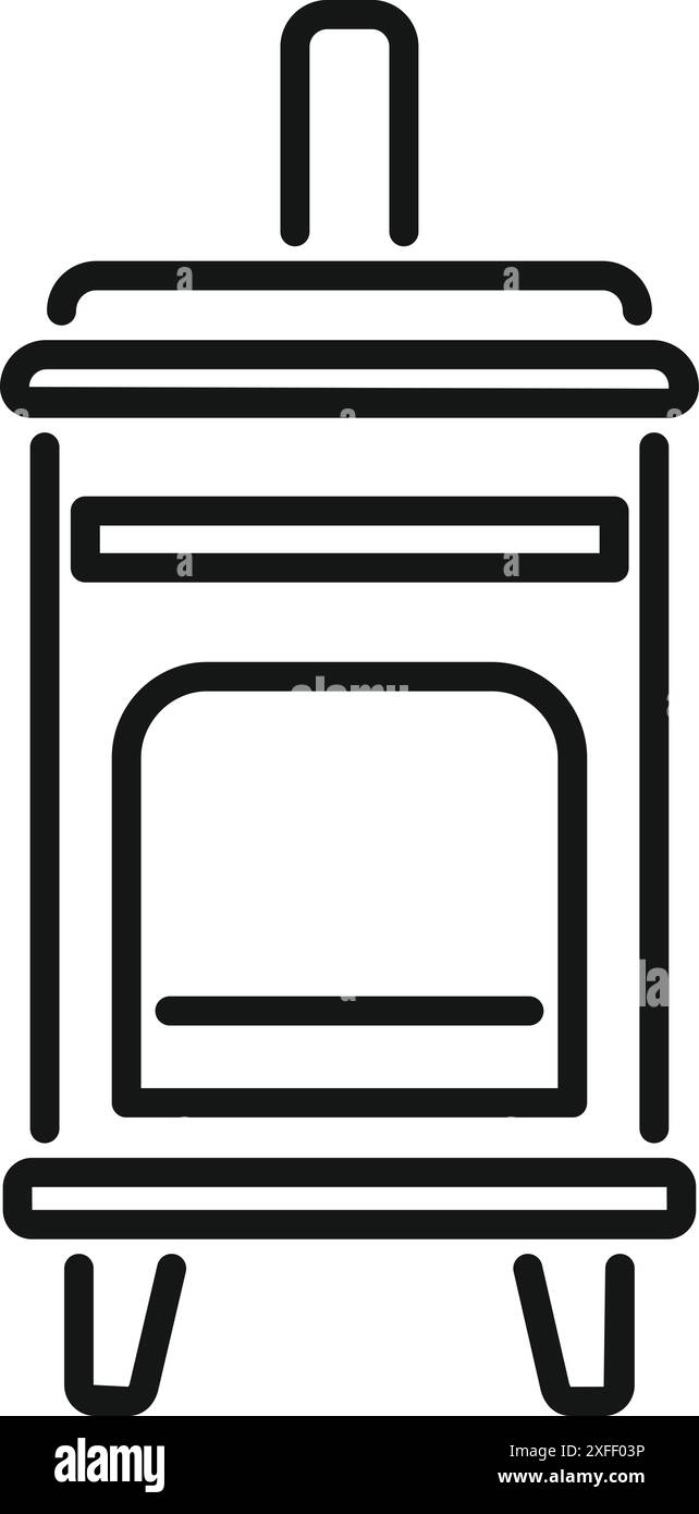 Minimalist line art illustration of a modern stove, emphasizing its ...