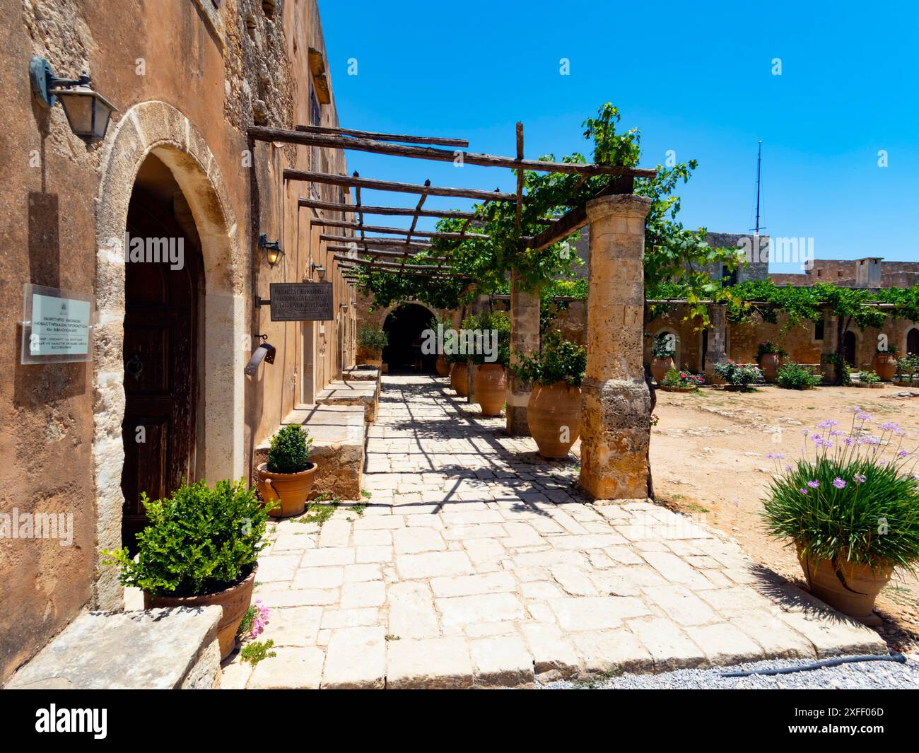 Monastery of Arkadi on the mediterranean island of Crete in Greece ...