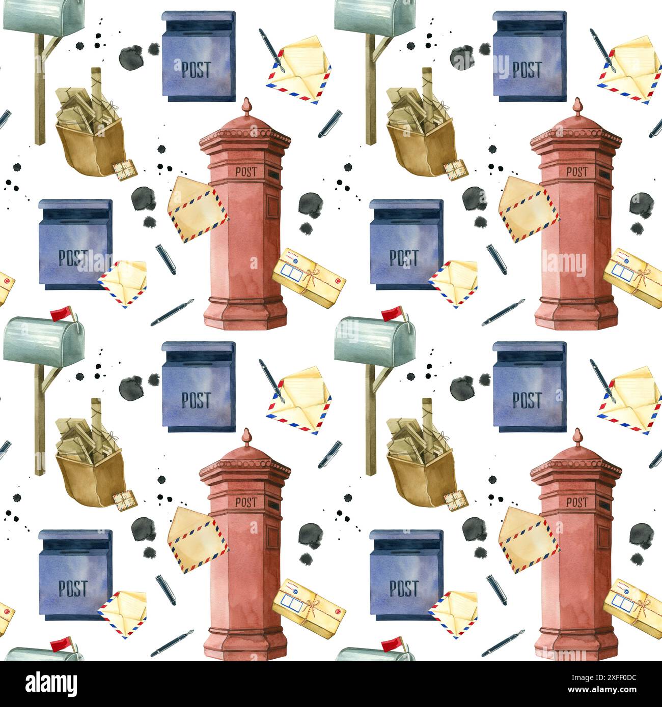 Seamless texture postage Cut Out Stock Images & Pictures - Alamy