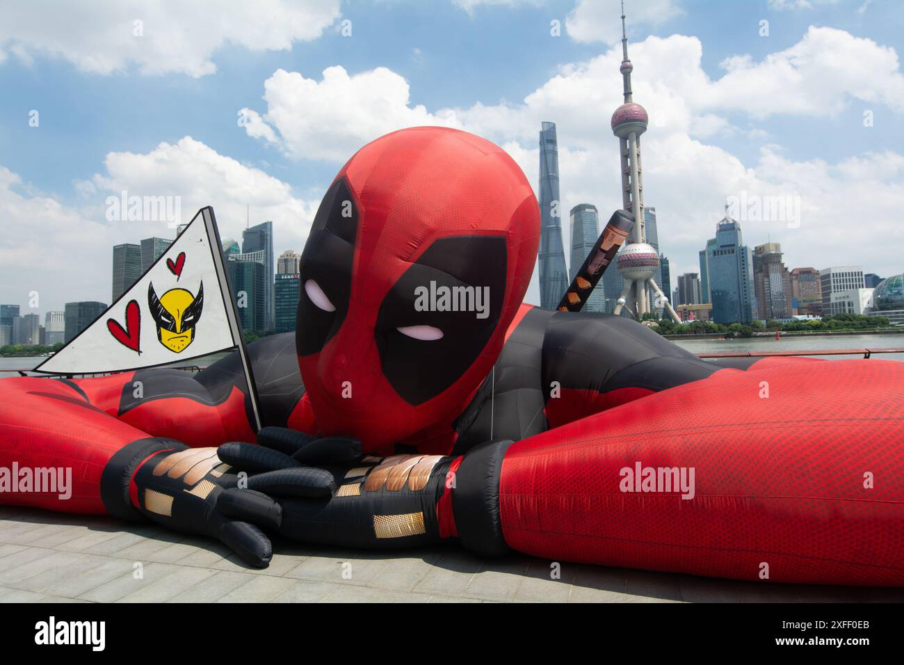 Shanghai, China. 03rd July, 2024. A large figure of an air balloon ...