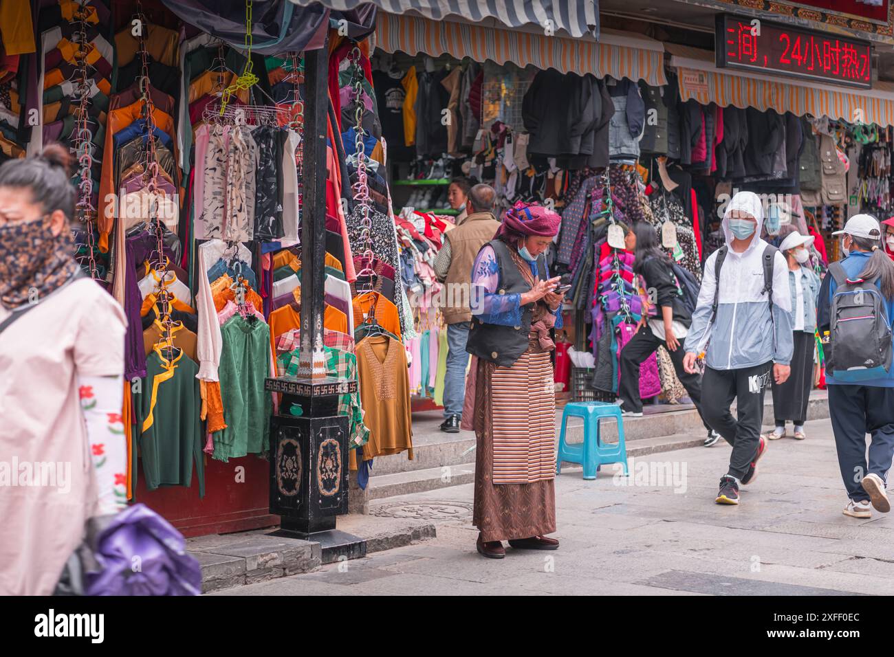 Lhasa,Tibet,China-July,30, 2022: Street View of Baguo Street in Lhasa ...