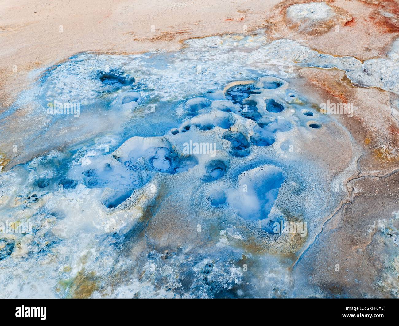 View from above, stunning aerial view of Námafjall Geothermal Area also ...