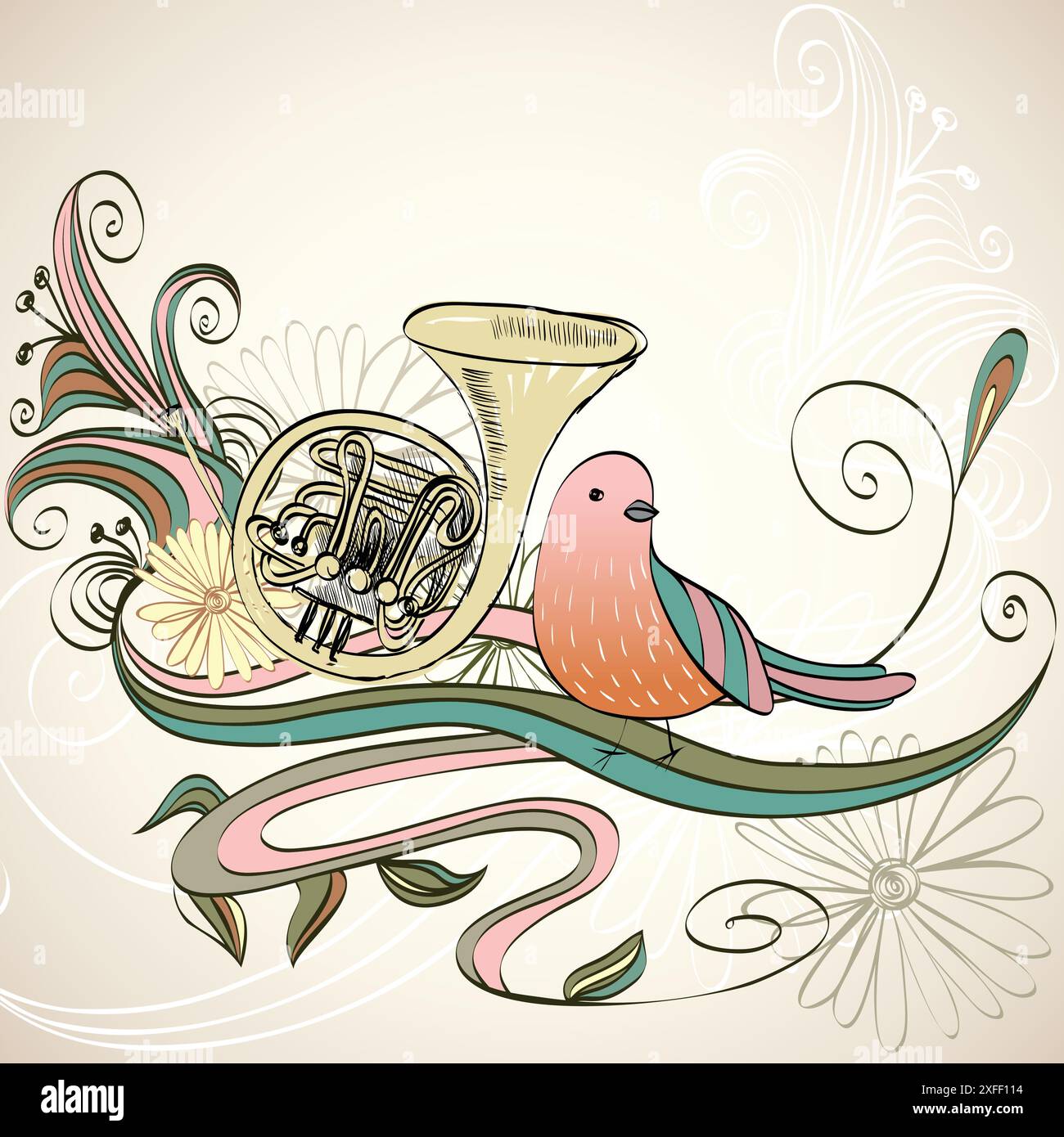 French horn instrument design hi-res stock photography and images - Alamy