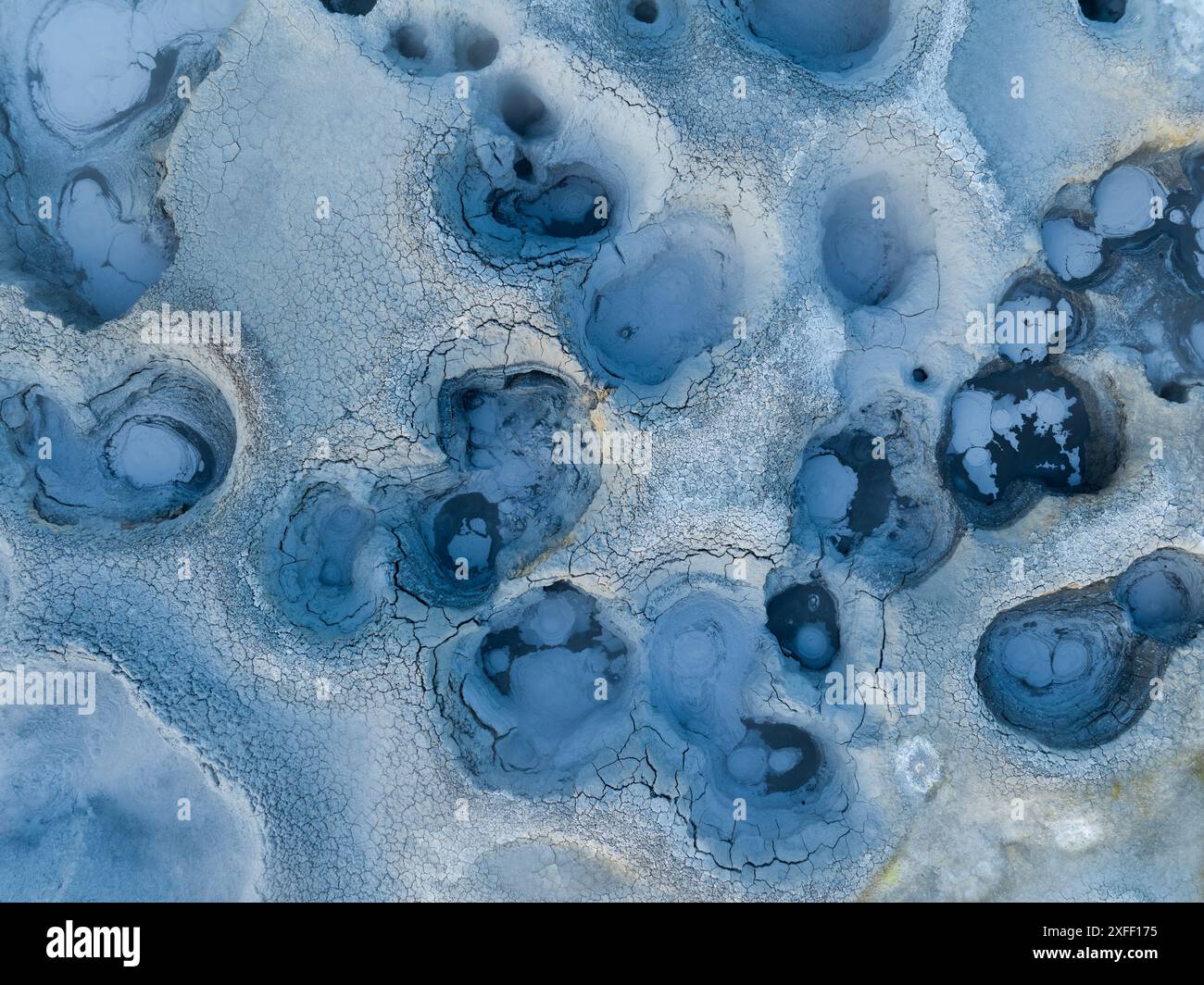 View from above, stunning aerial view of Námafjall Geothermal Area also ...