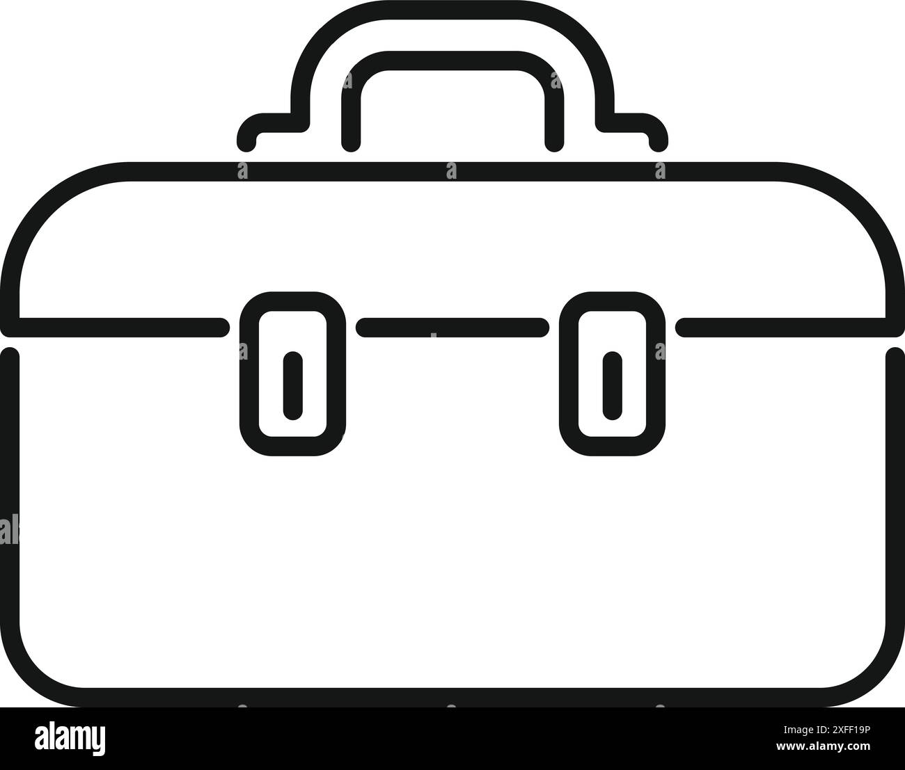 Black and white line art illustration of a toolbox for storing tools ...
