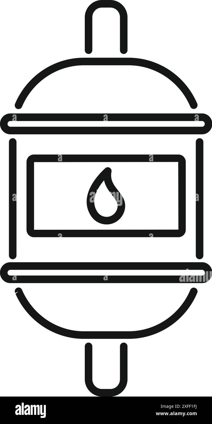 Water filter showing water level indicator icon in outline style for ...