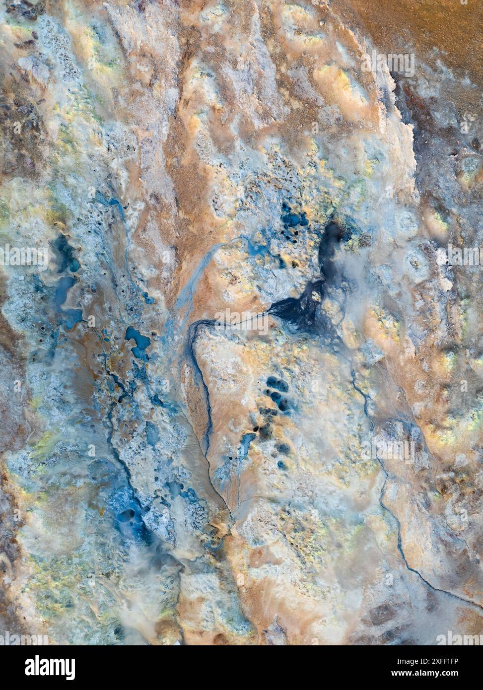 View from above, stunning aerial view of Námafjall Geothermal Area also ...