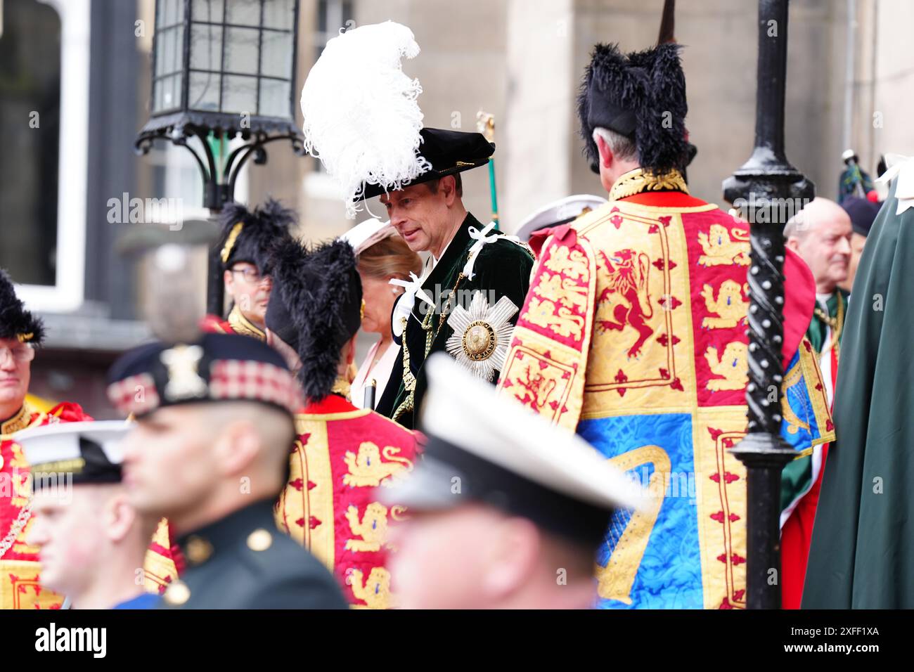 The Duke of Edinburgh leaves after the Order of the Thistle Service at ...