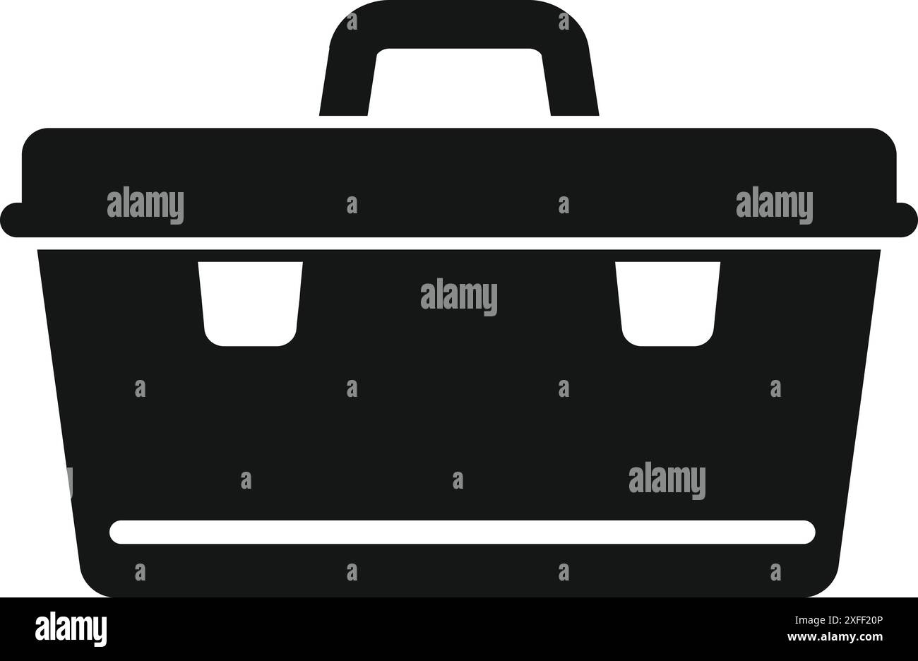 Black silhouette of a plastic tool box for storing and carrying ...