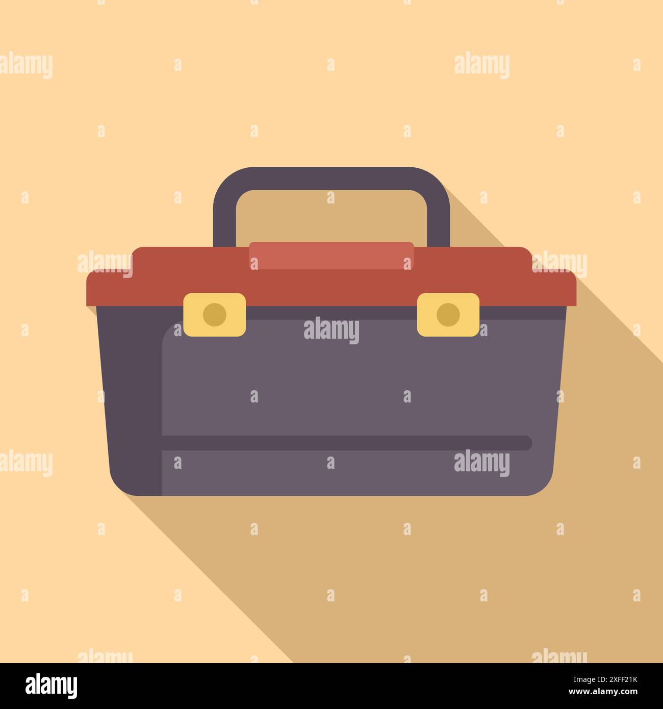 Empty plastic toolbox is sitting open on a flat surface Stock Vector ...
