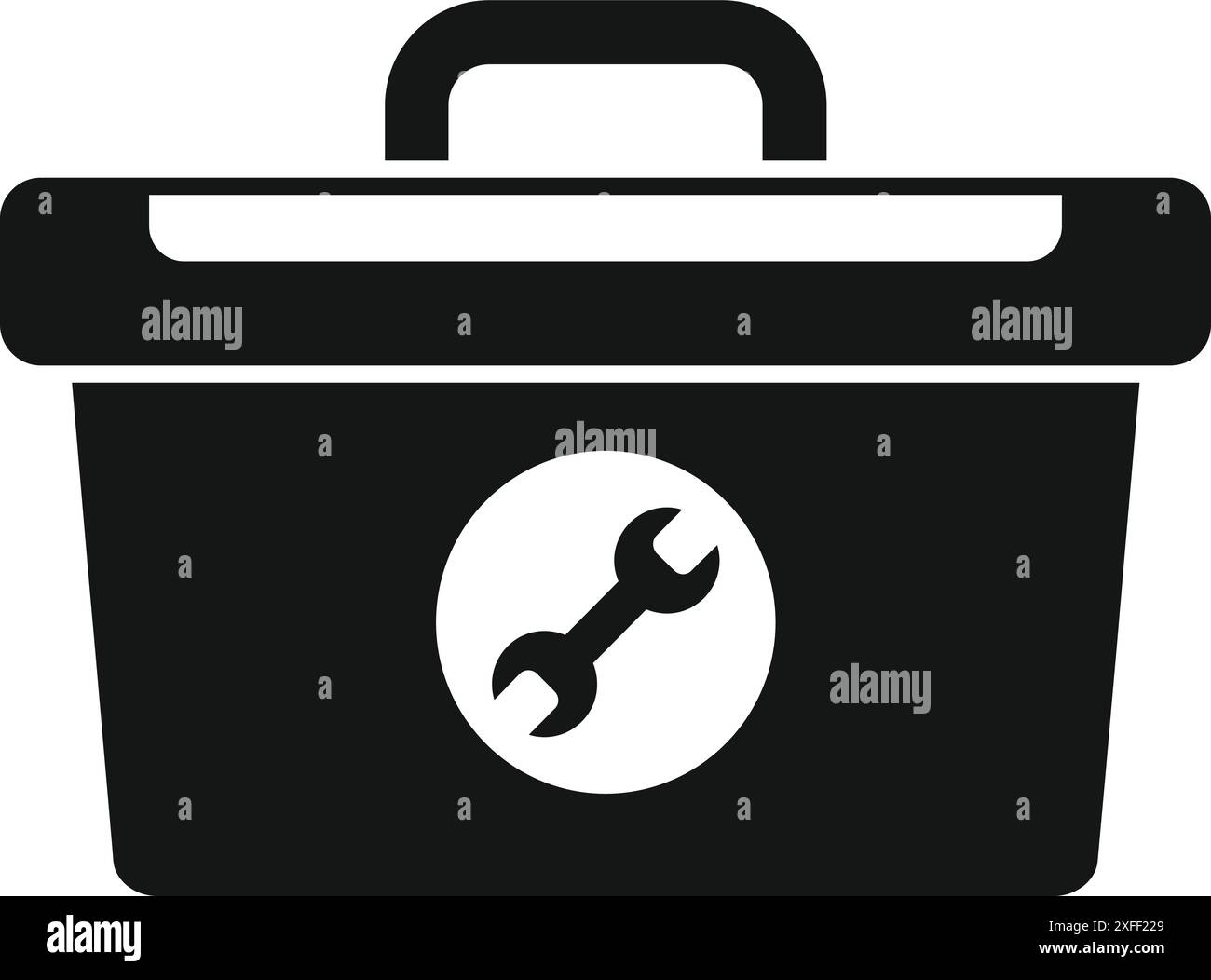Black toolbox icon representing a container for storing and ...