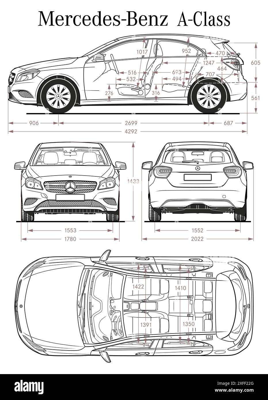Mercedes Benz A Class 2012 Stock Vector Image & Art - Alamy