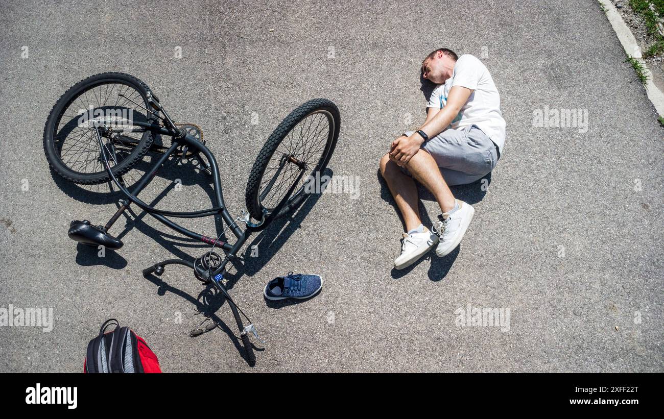 Torbole, Lake Garda, Italy - June 30, 2024: Symbolic image of bicycle ...