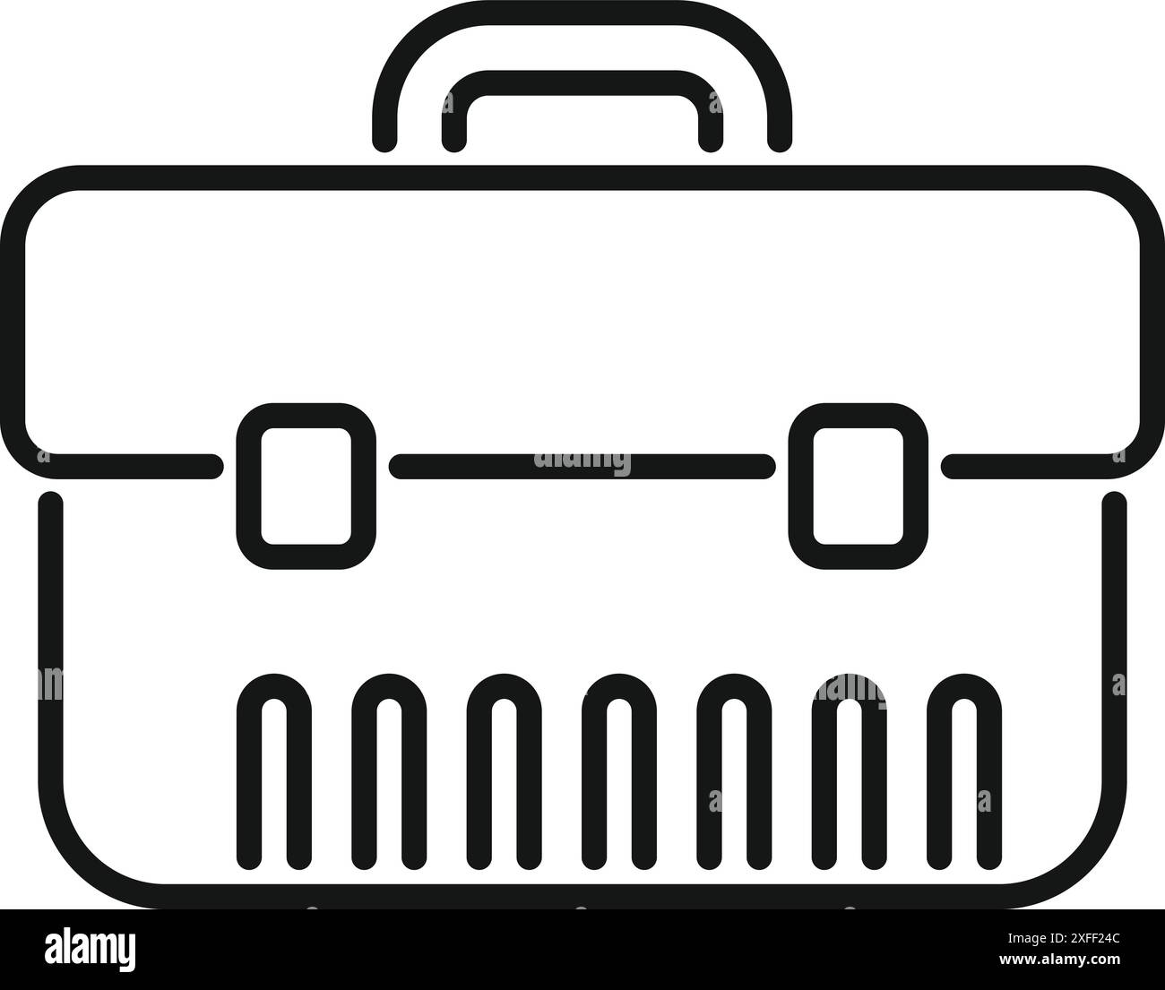 Simple line art illustration of a briefcase, symbolizing business, work ...