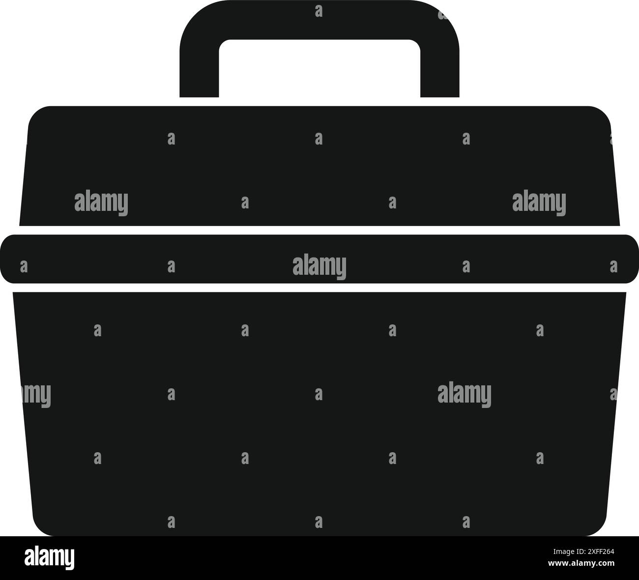 Black plastic lunchbox icon in simple style isolated on white ...
