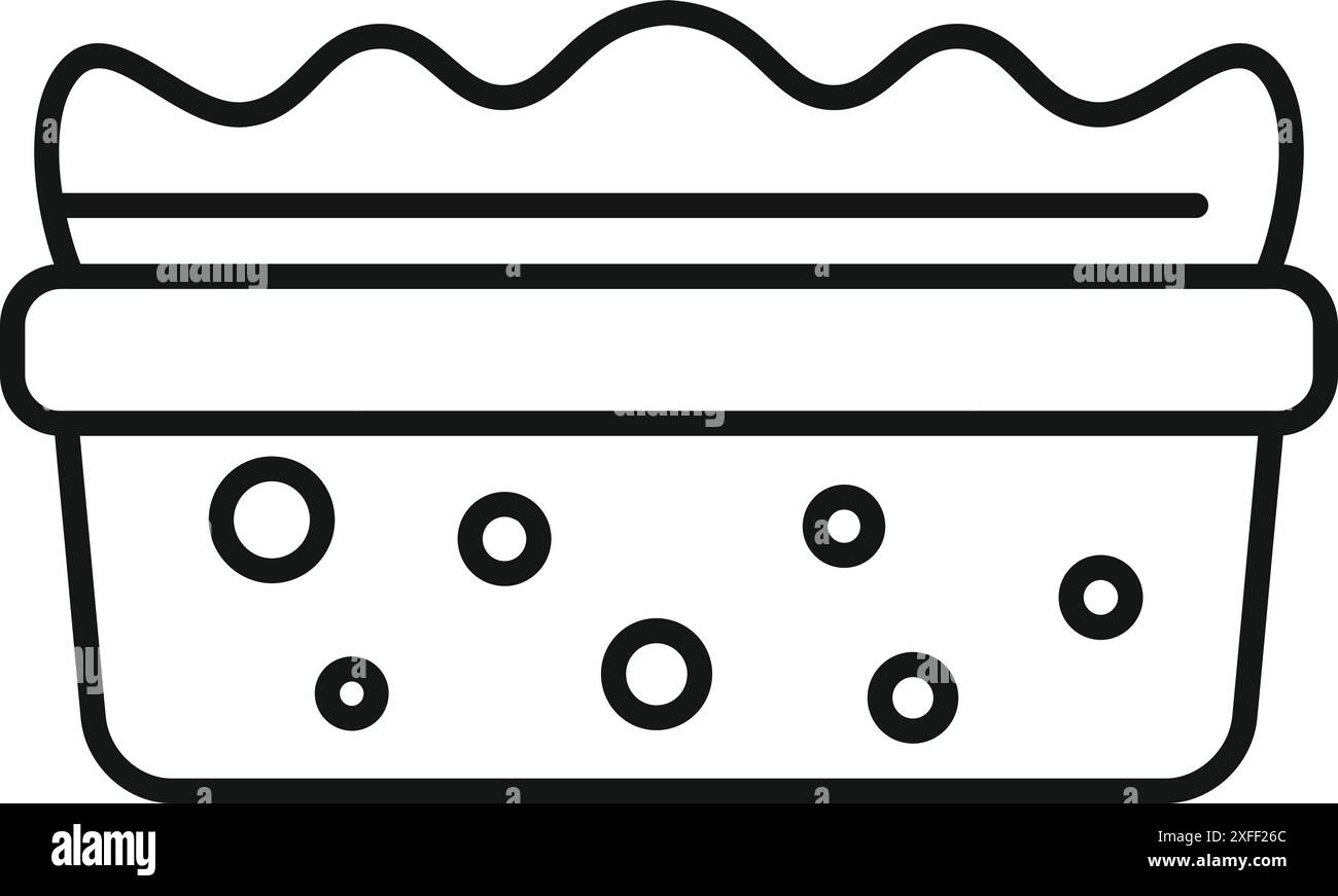 Container for soaking laundry filled with water and soap bubbles for ...
