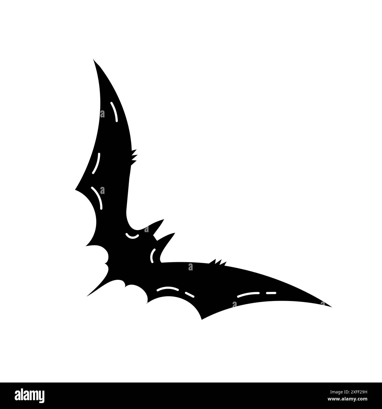 Hand drawn illustration of the flying black bat Stock Vector Image ...