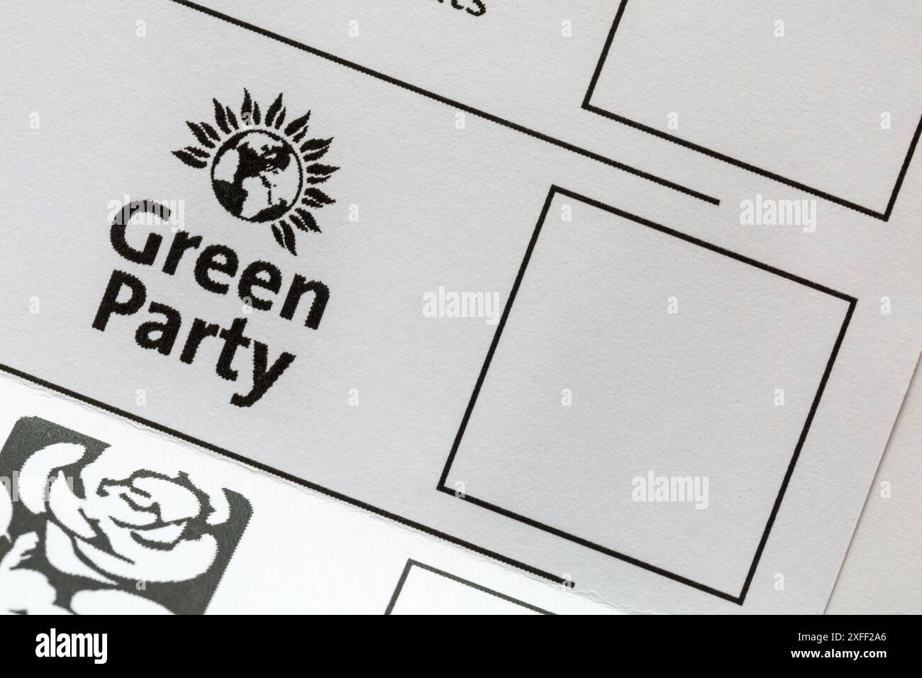 Green Party box on Postal Ballot Paper for Parliamentary General ...